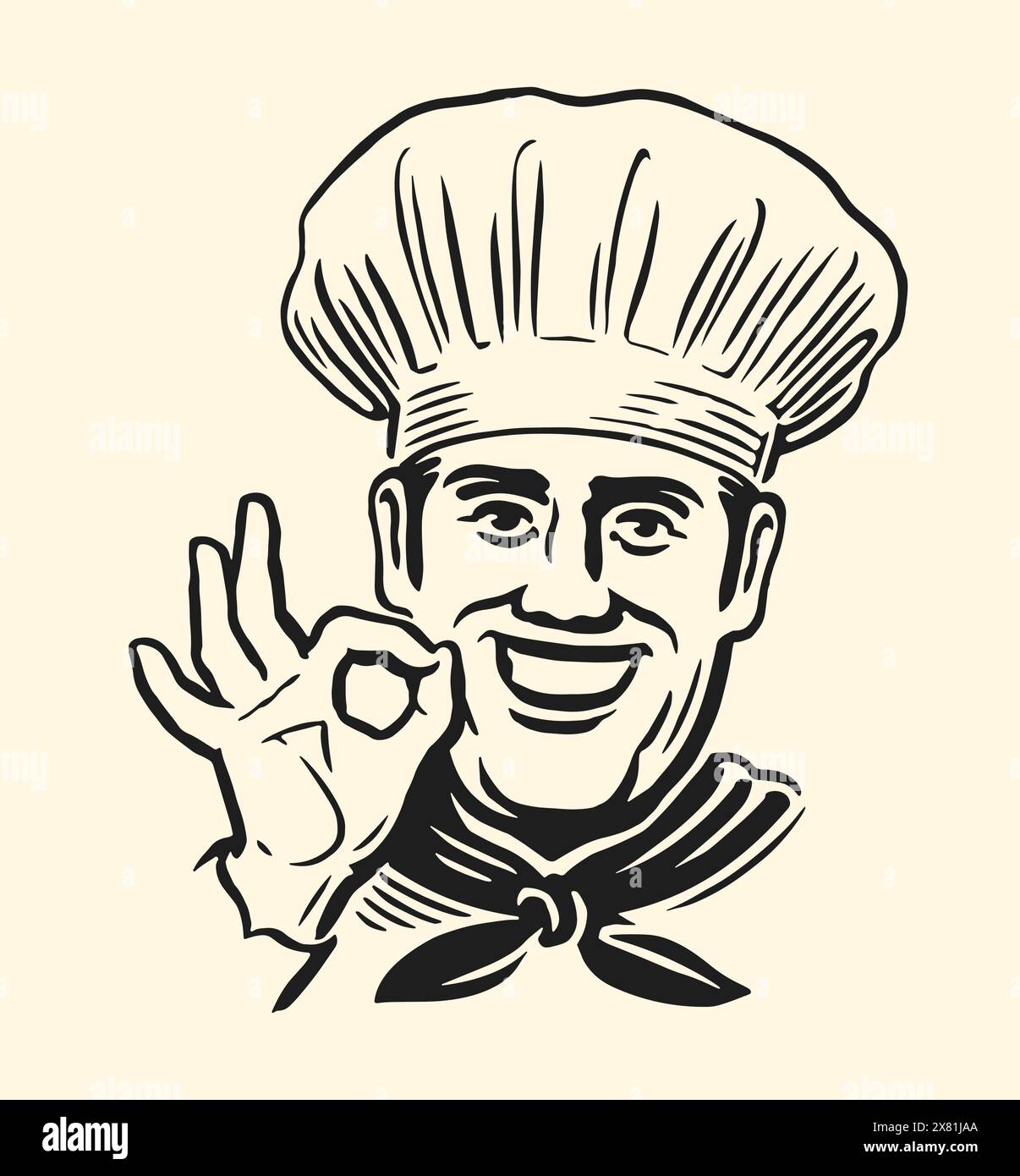 Happy Smile Middle Aged Chef Man Portrait Smiling Male Cook Gesturing