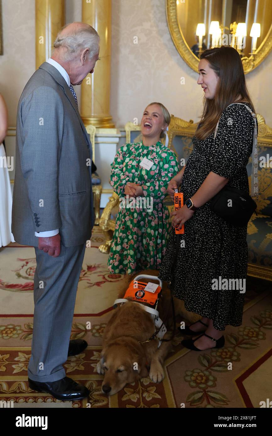 King Charles III meets Ellie Simmonds and Laura (right), the NatWest ...