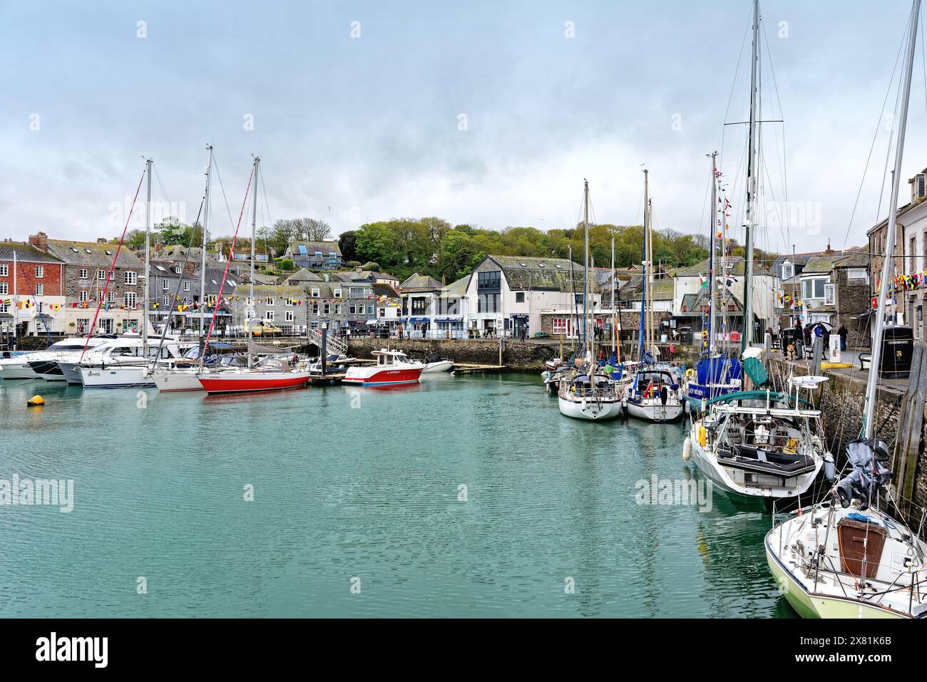 The colourful harbour in Padstow North Cornwall England UK Stock Photo ...