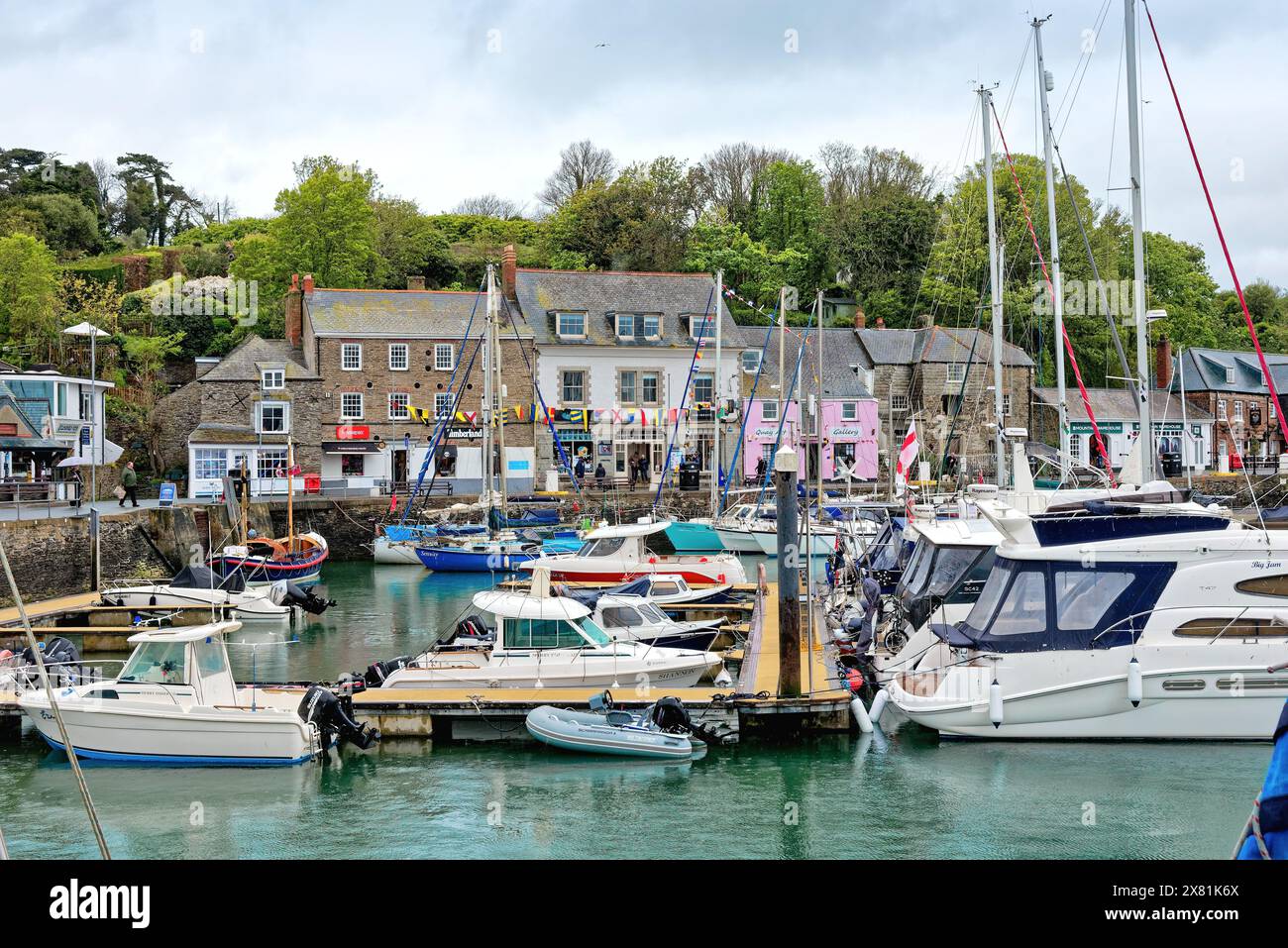 The colourful harbour in Padstow North Cornwall England UK Stock Photo ...