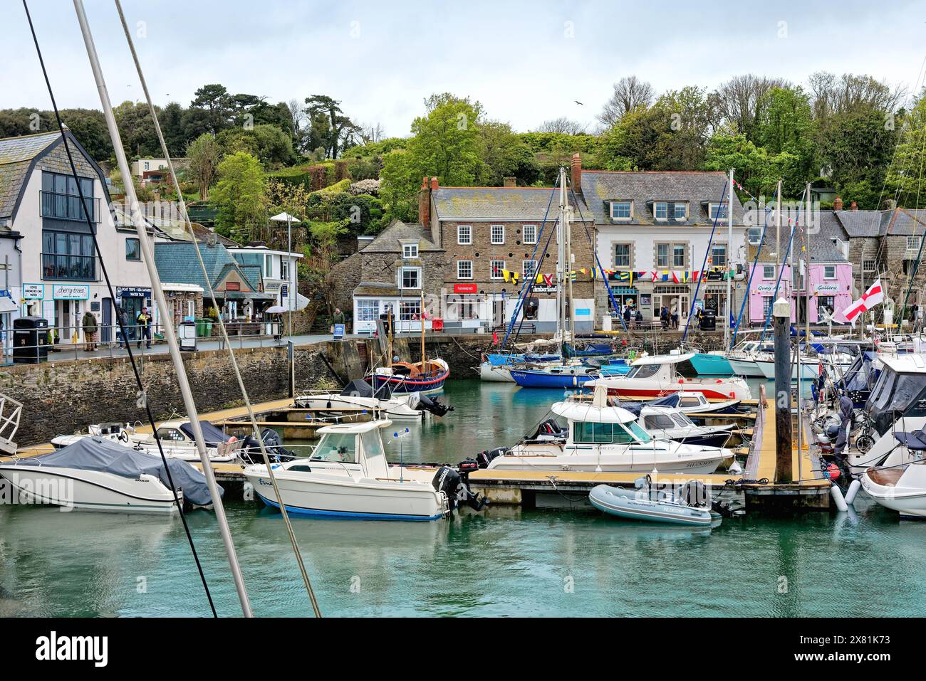 The colourful harbour in Padstow North Cornwall England UK Stock Photo ...