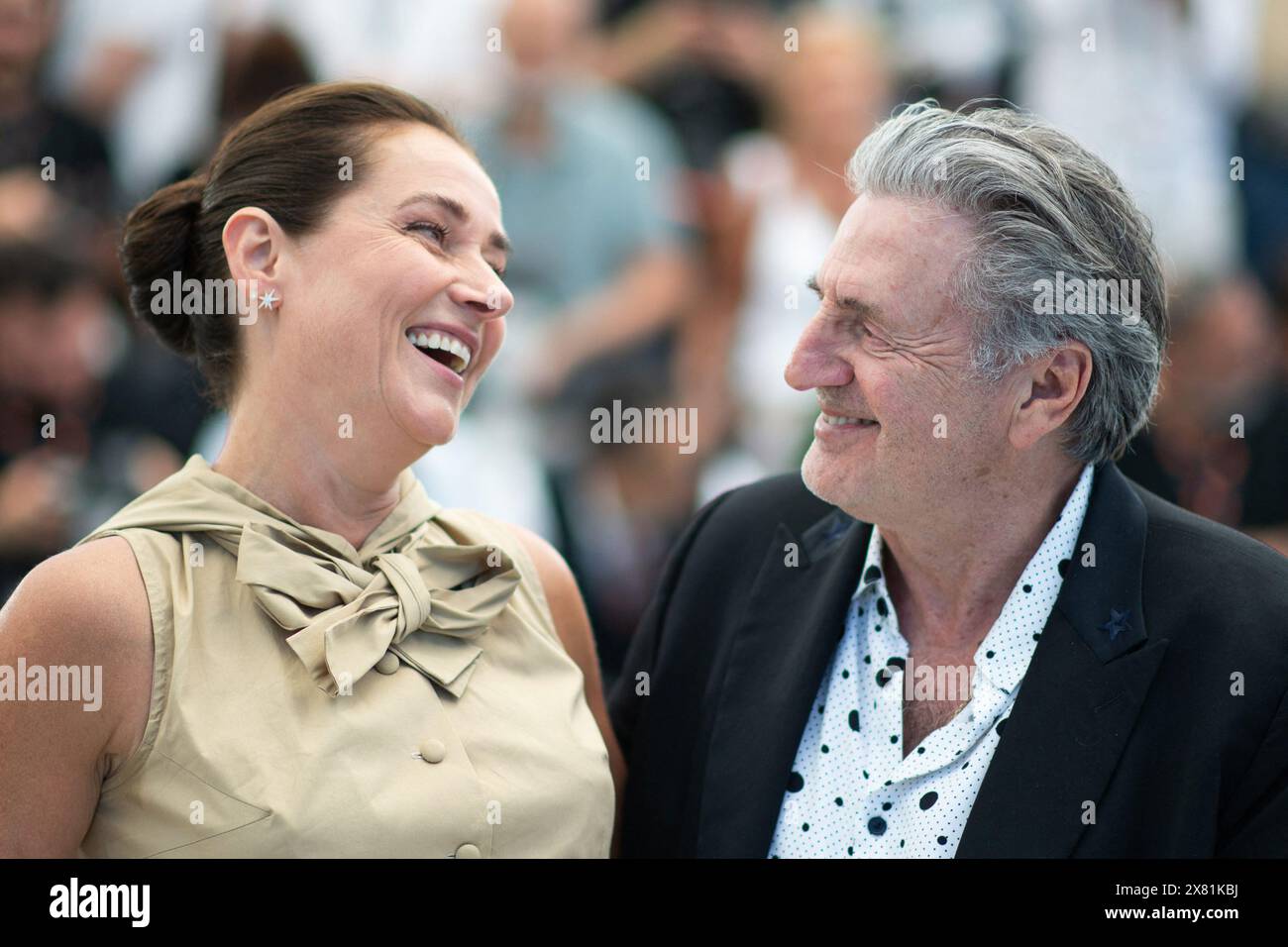 Sidse Babett Knudsen and Daniel Auteuil attending the Le Fil Photocall ...