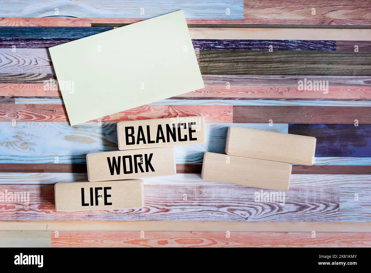 WORK LIFE BALANCE - words on wooden blocks on a vintage background ...