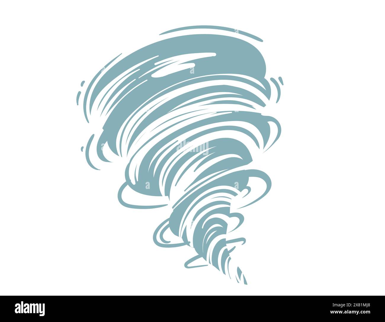 Cartoon tornado swirl vector illustration isolated on white background ...