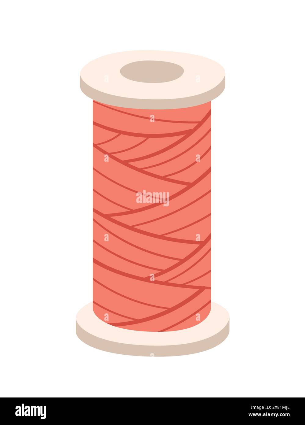 Spool of red thread vector illustration isolated on white background ...