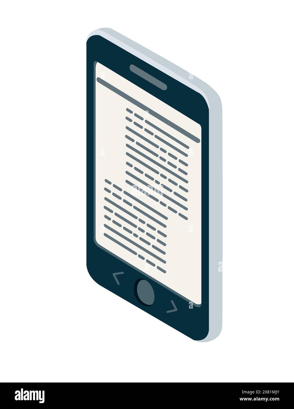 Portable e-book reader with digital E Ink display vector illustration ...