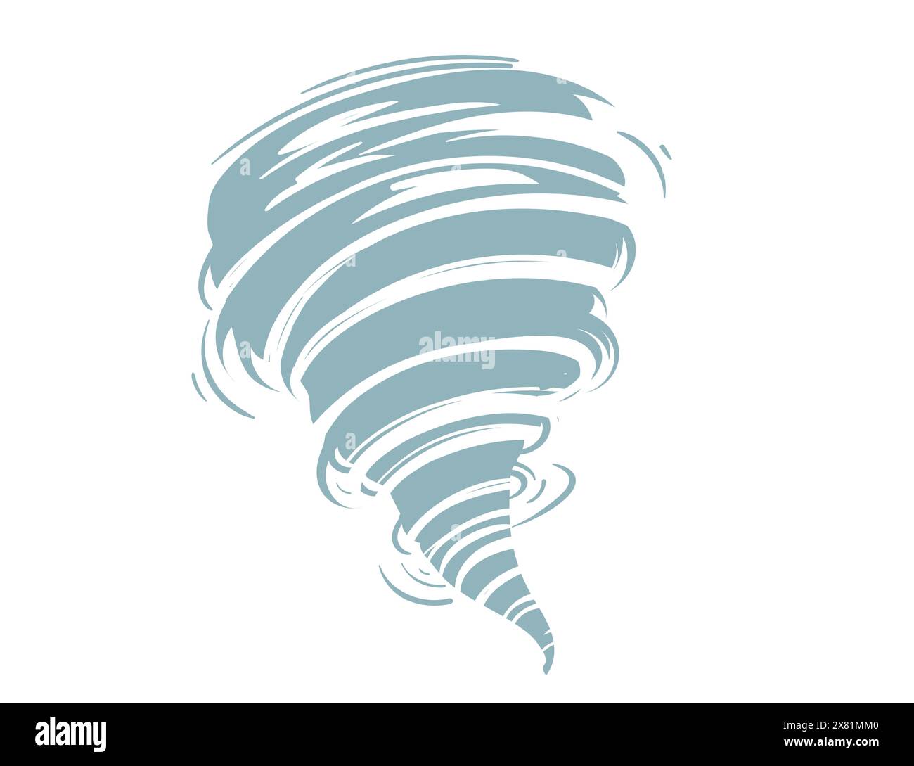 Cartoon tornado swirl vector illustration isolated on white background ...
