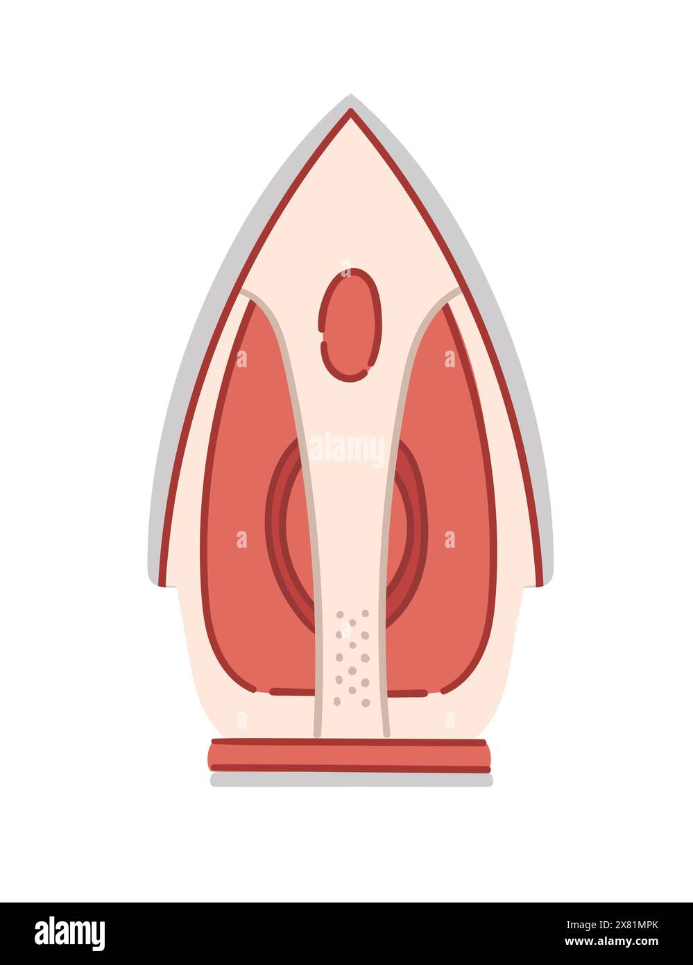 Modern steam iron with red color plastic and button vector illustration ...