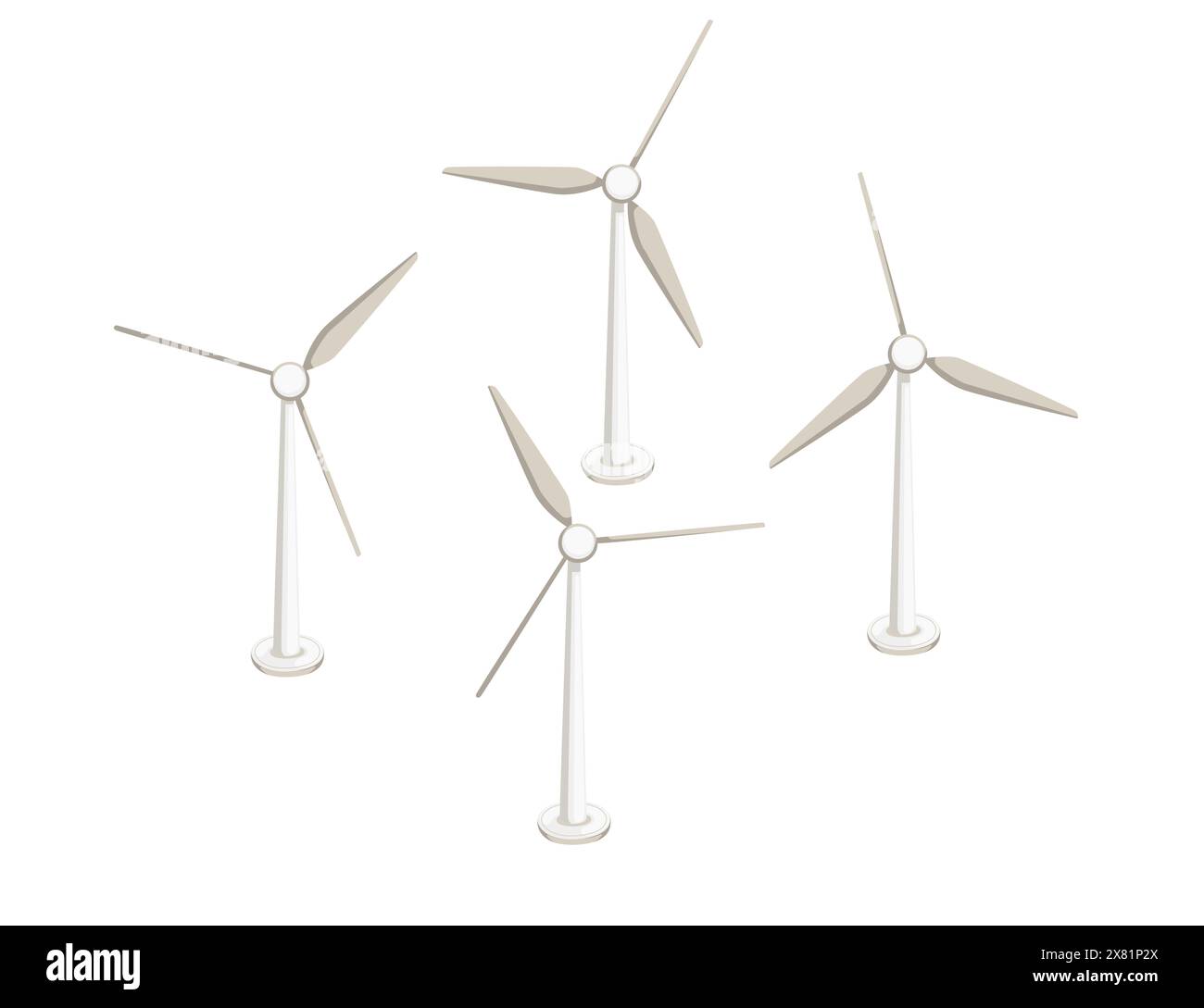 Wind turbine renewable electric generation vector illustration isolated ...