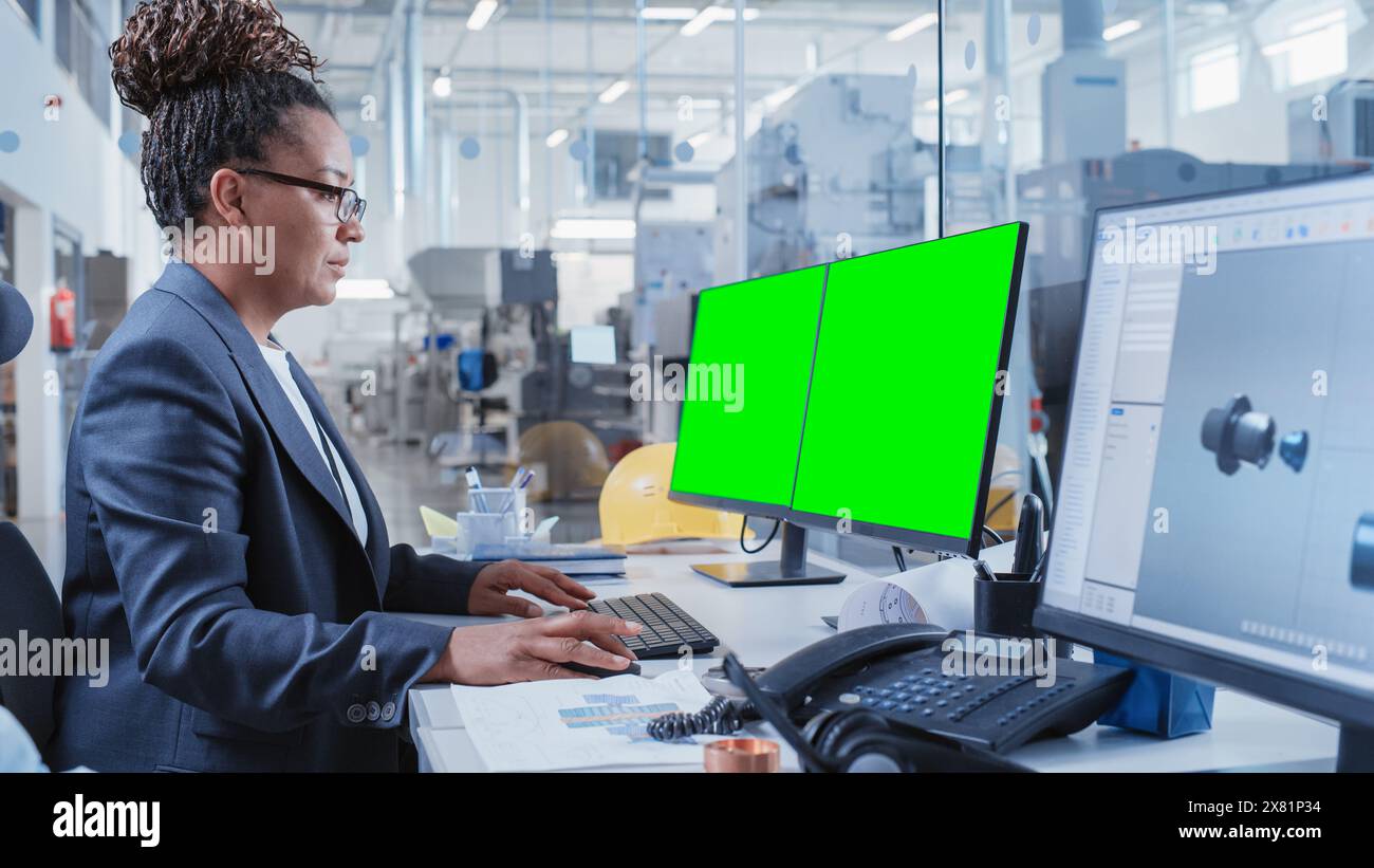 Factory Office Room: Industrial Engineers Developing Models of a Heavy ...