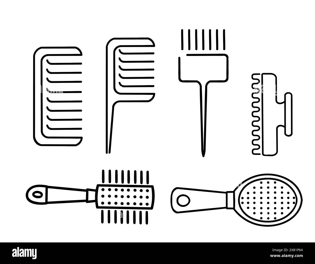 Set of different types of comb icons vector illustration isolated on ...