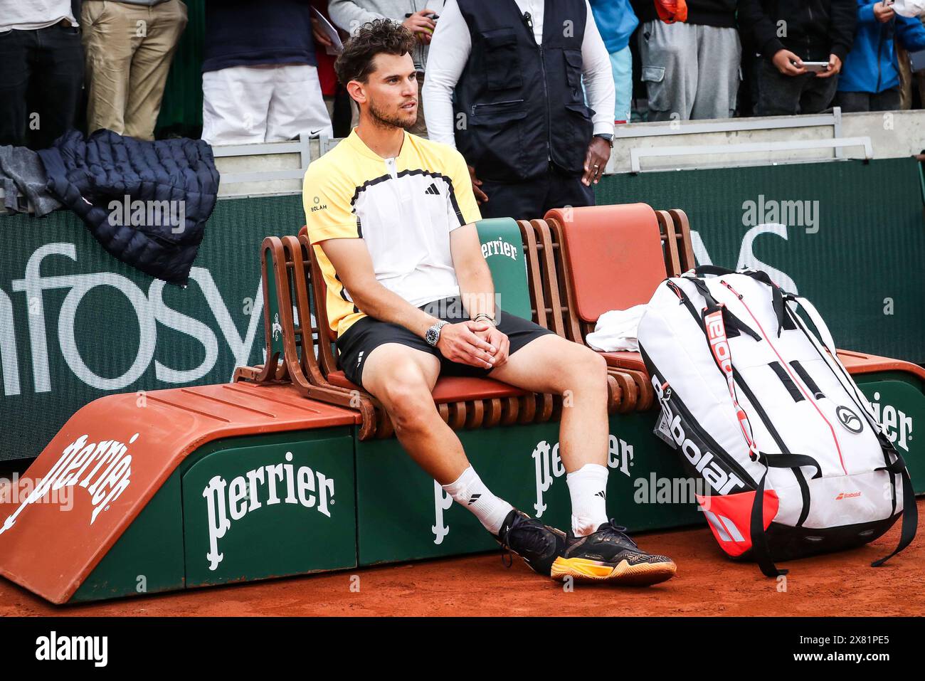 Dominic THIEM of Austria during third qualifying day of Roland-Garros ...