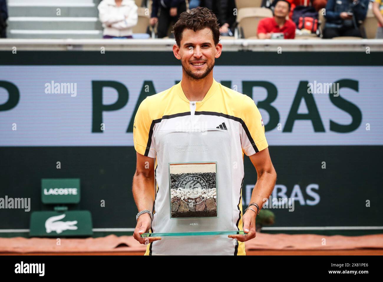 Ceremony in honor of Dominic THIEM of Austria during third qualifying ...