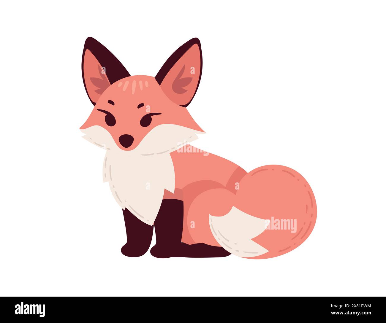Cute red fox cartoon animal design vector illustration isolated on ...