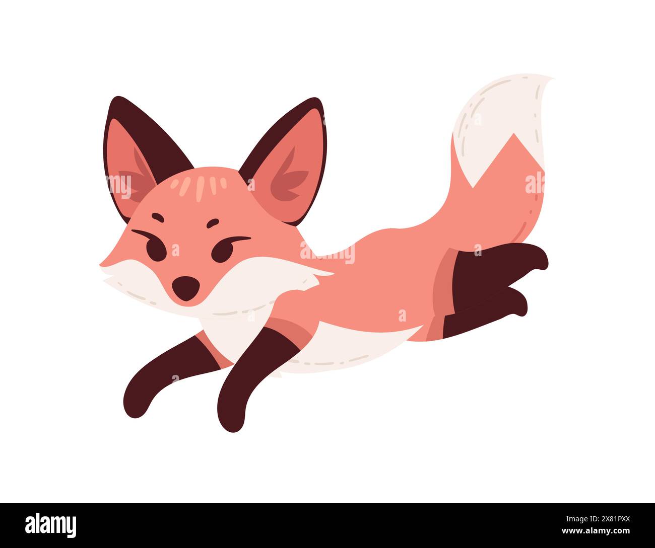 Cute red fox cartoon animal design vector illustration isolated on ...