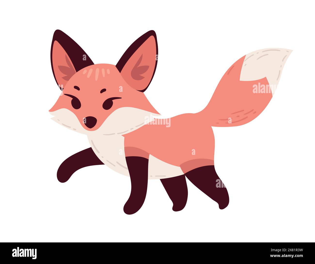Cute red fox cartoon animal design vector illustration isolated on ...