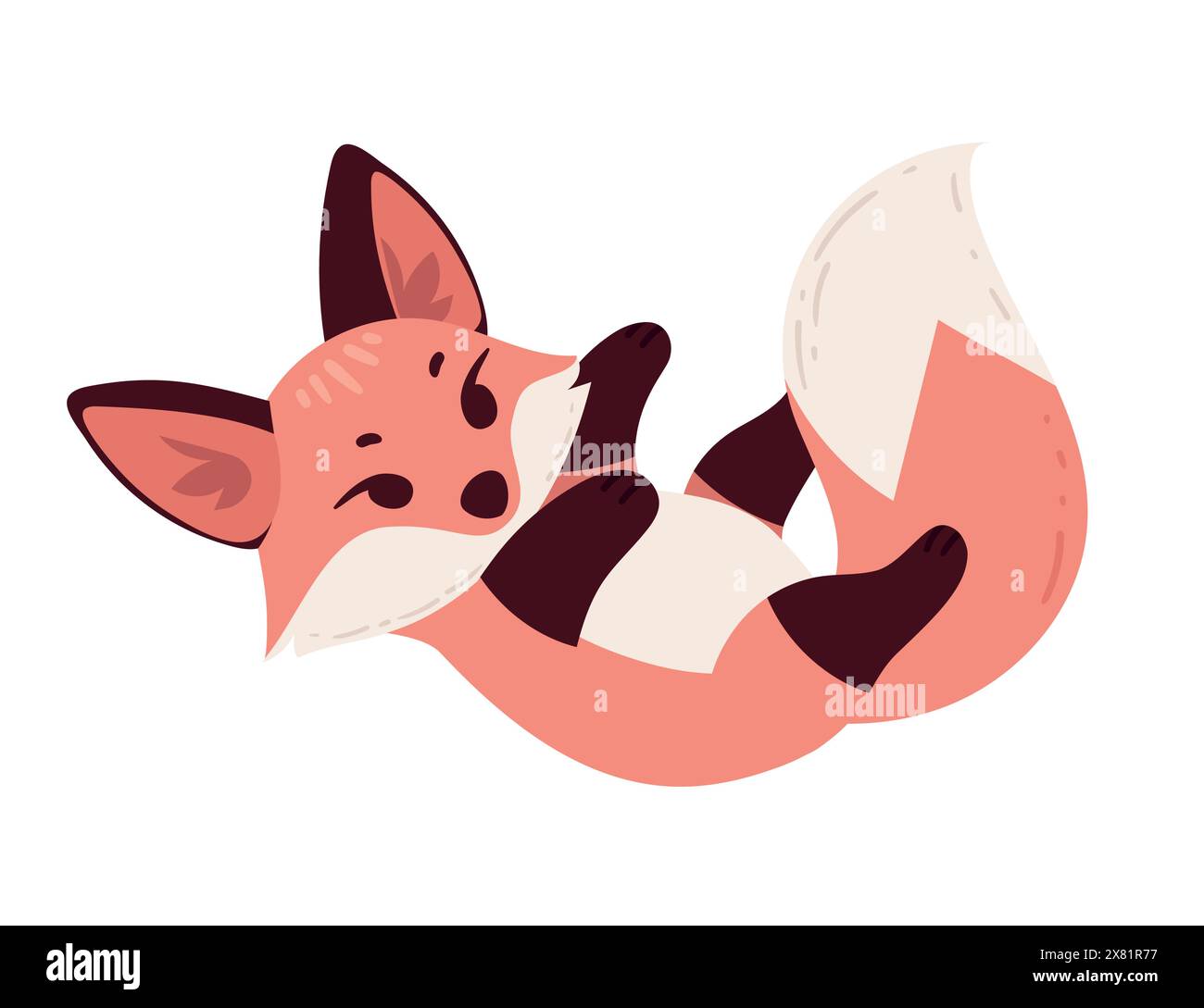 Cute red fox cartoon animal design vector illustration isolated on ...