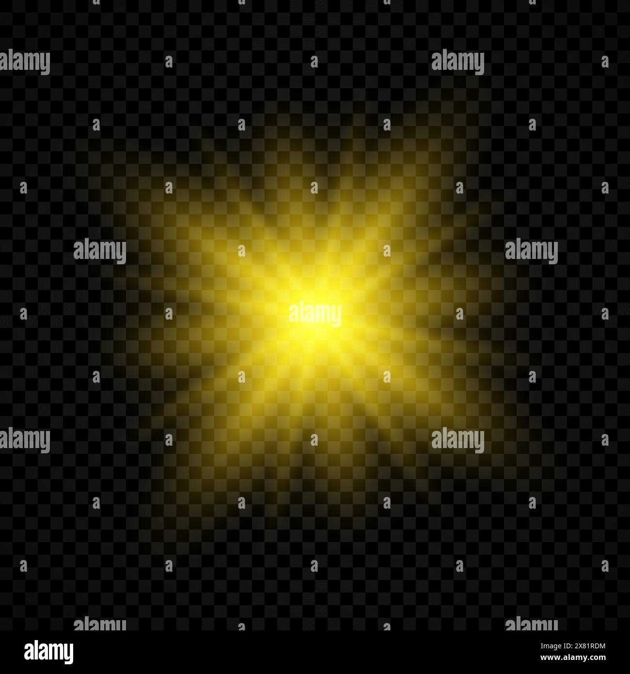 Light effect of lens flares. Yellow glowing lights starburst effects ...