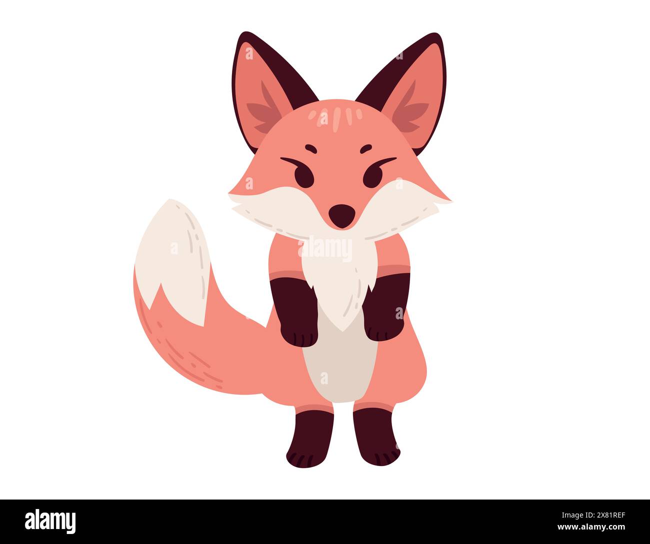 Cute red fox cartoon animal design vector illustration isolated on ...