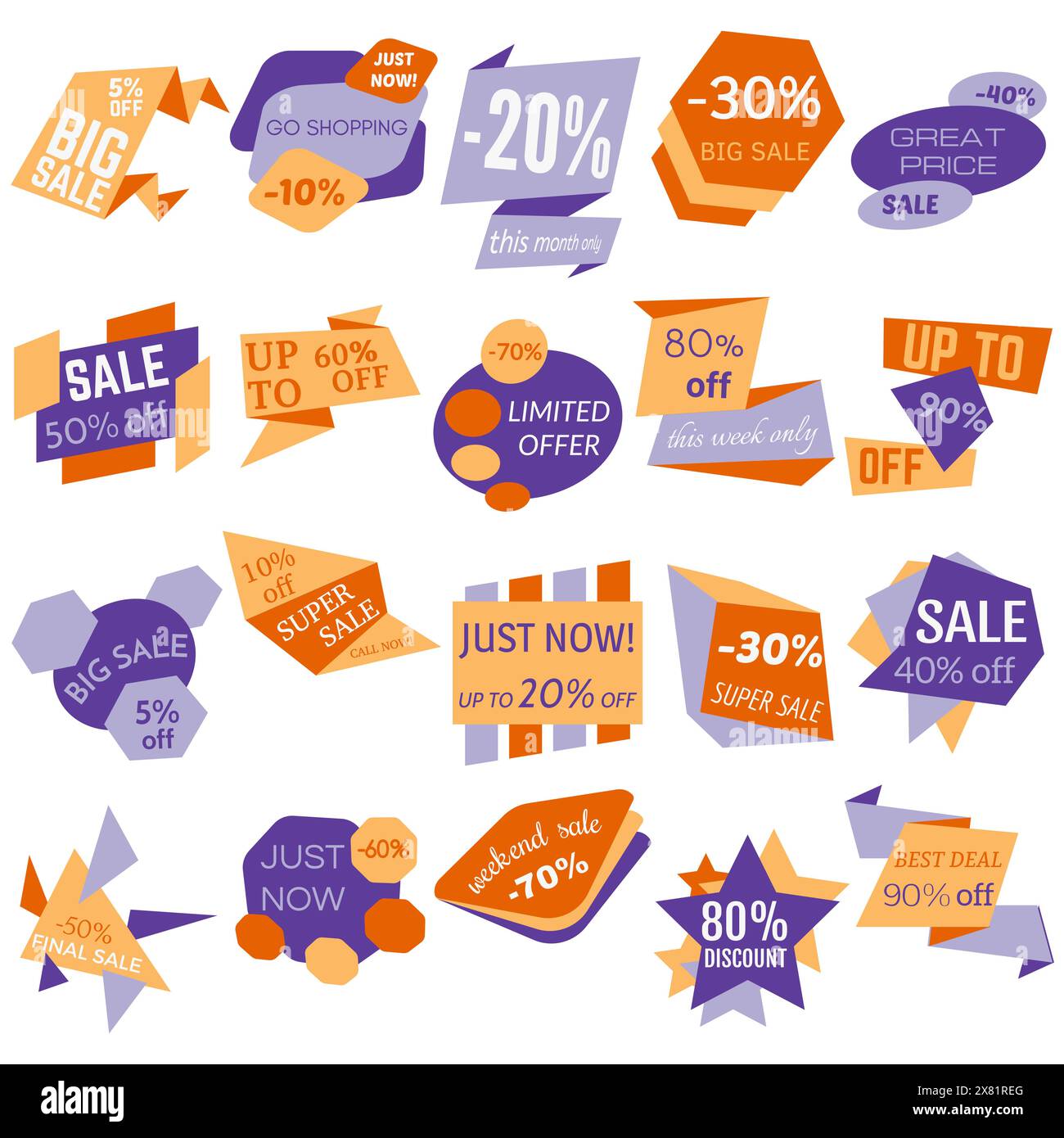 Set of Sale Discount Labels, Tags, Emblems. Web collection of stickers ...