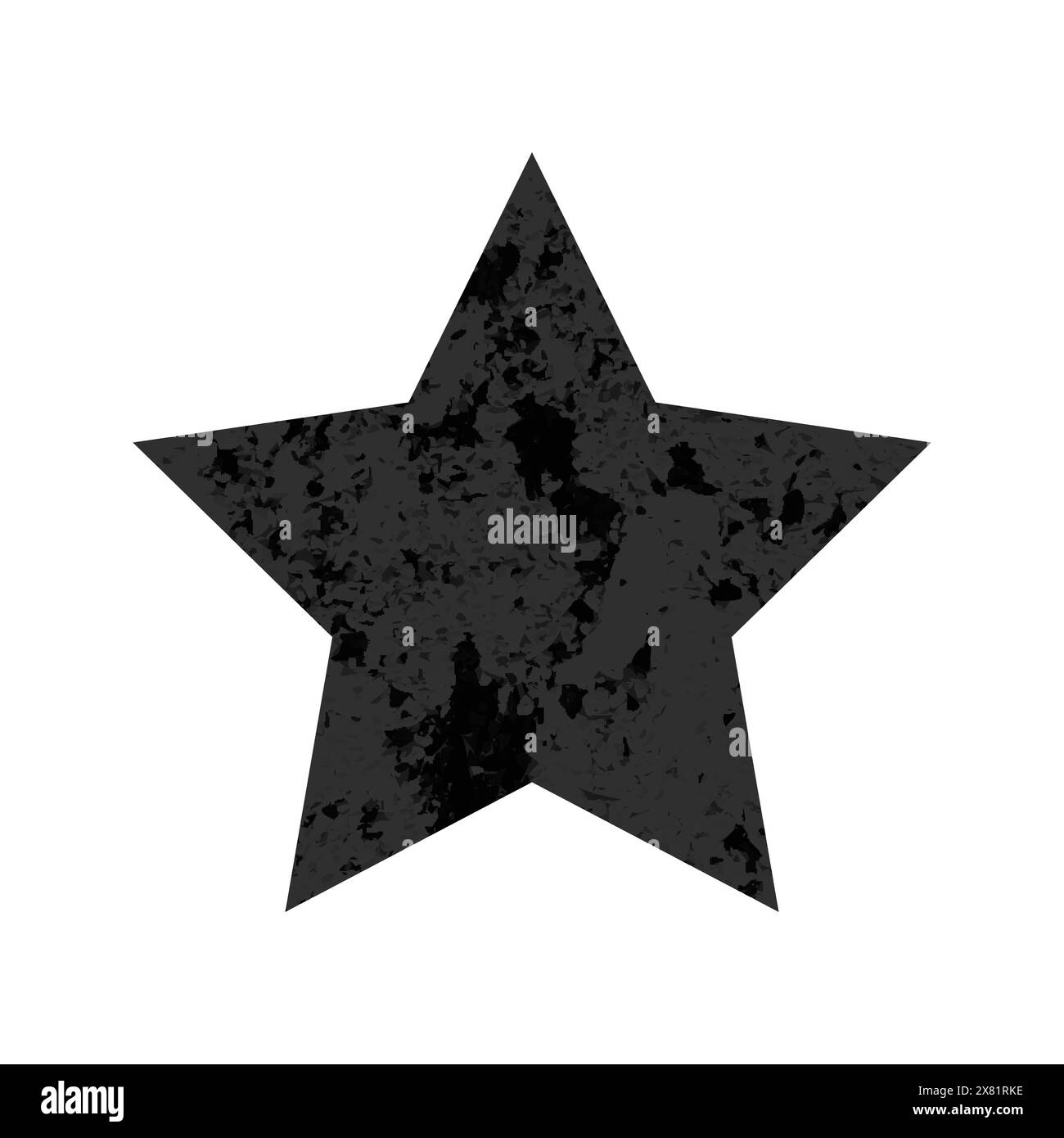 Scratched star. Dark figure with distressed grunge texture isolated on ...