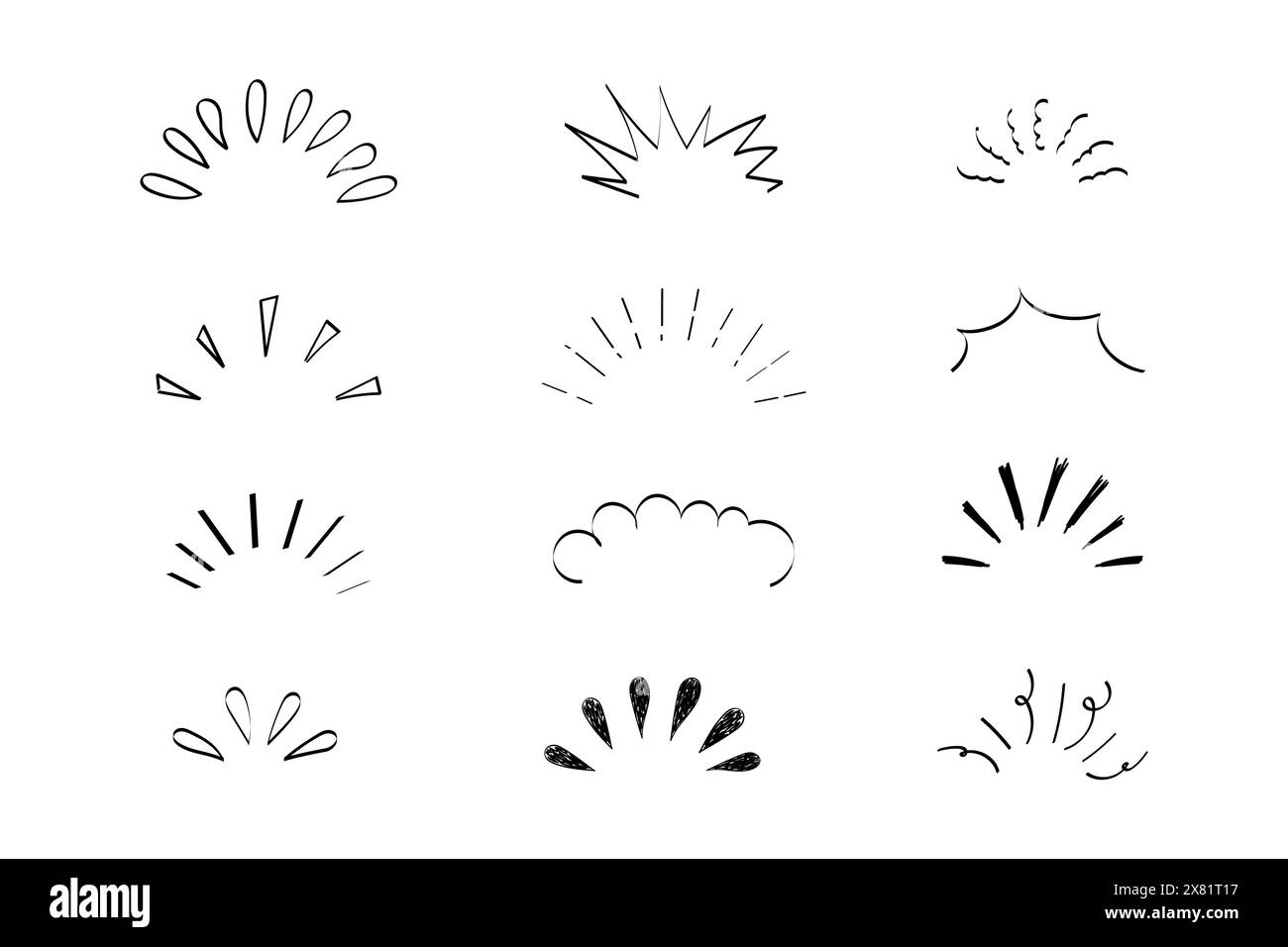 Pop line frame comic anime effect healine mark, suprise doodle emotions ...