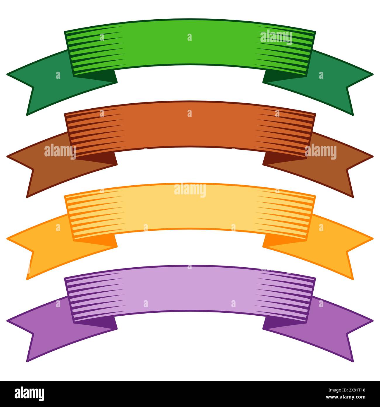 Set of four multicolor ribbons and banners for web design. Great design ...