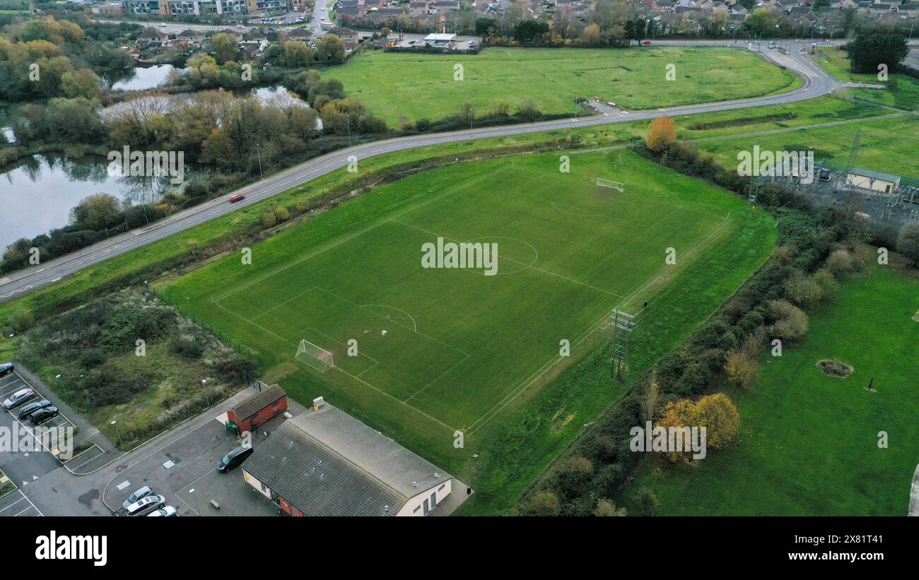 Kingsdown Football field in Bridgwater Somerset Stock Photo - Alamy