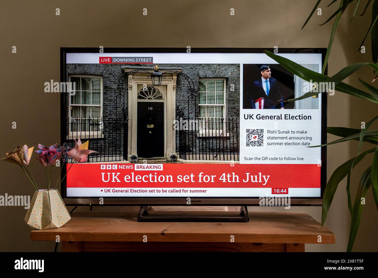 BBC TV News as the General Election is called for 4th July 2024; with10 ...