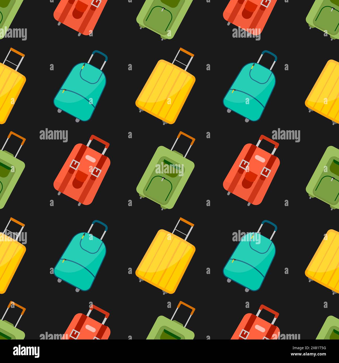 Seamless pattern with travel bag with luggage. Background with suitcase ...