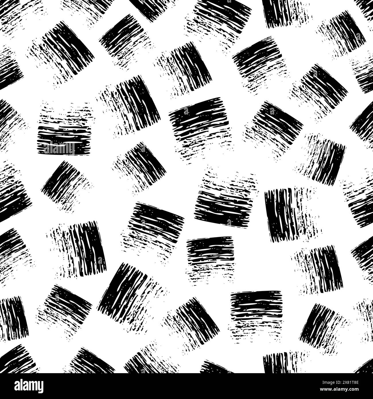 Seamless Pattern with hand drawn black scribble Smear. Abstract grunge ...