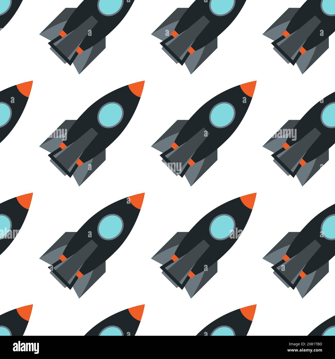 Seamless pattern with space rocket. Vector illustration Stock Vector ...