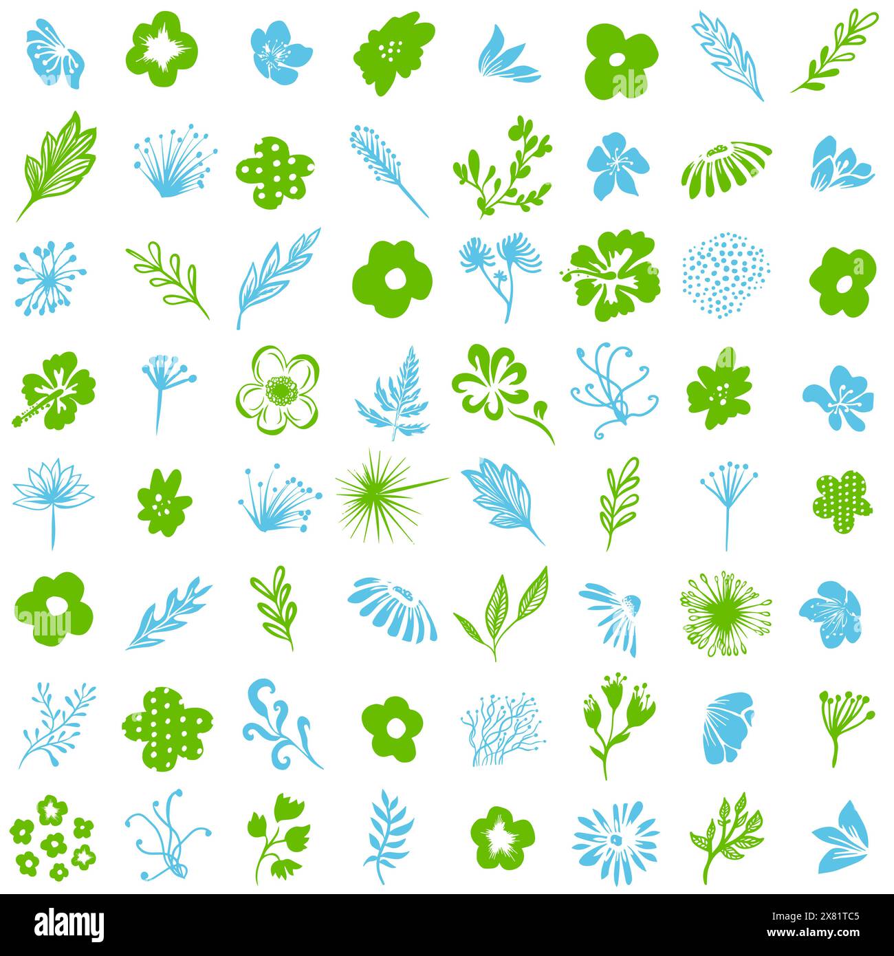 Patterns set with floral ornament. Seamless background graphic simple ...