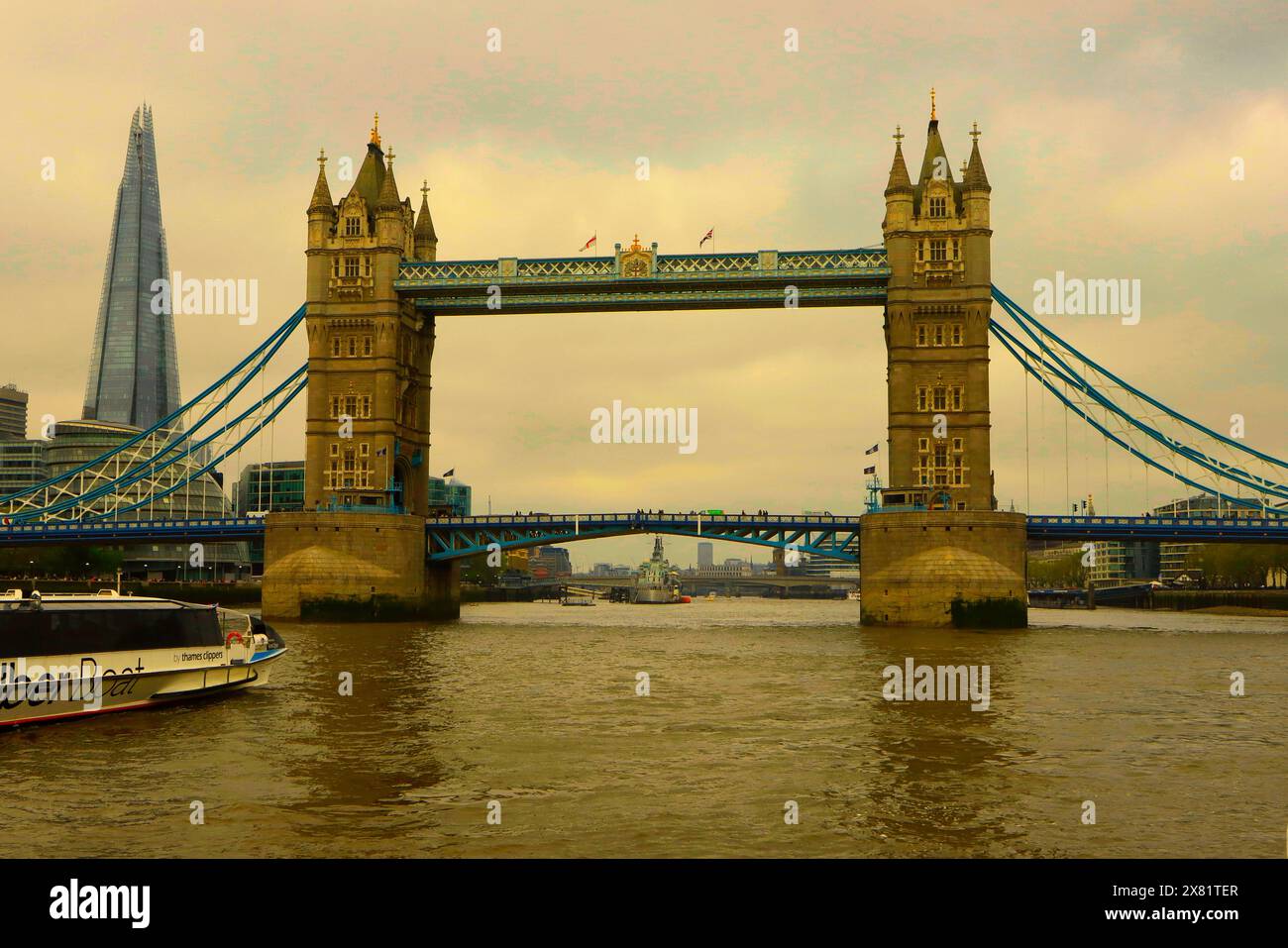 Tower Bridge in London, draped in rain, showcases its timeless beauty ...