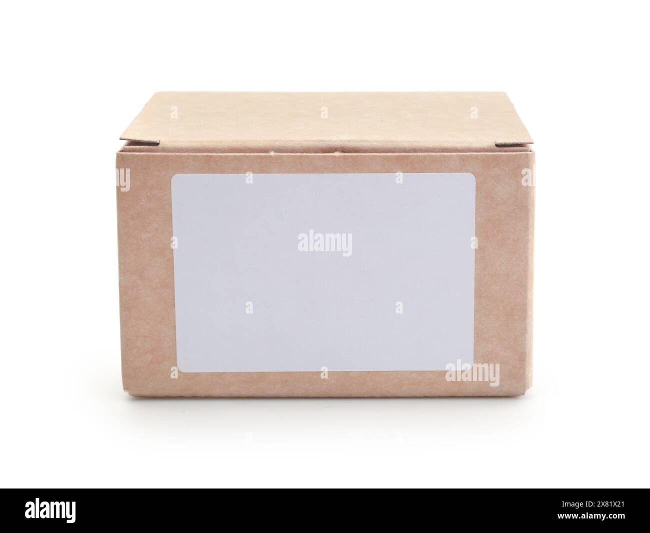 New closed cardboard box isolated on white Stock Photo - Alamy