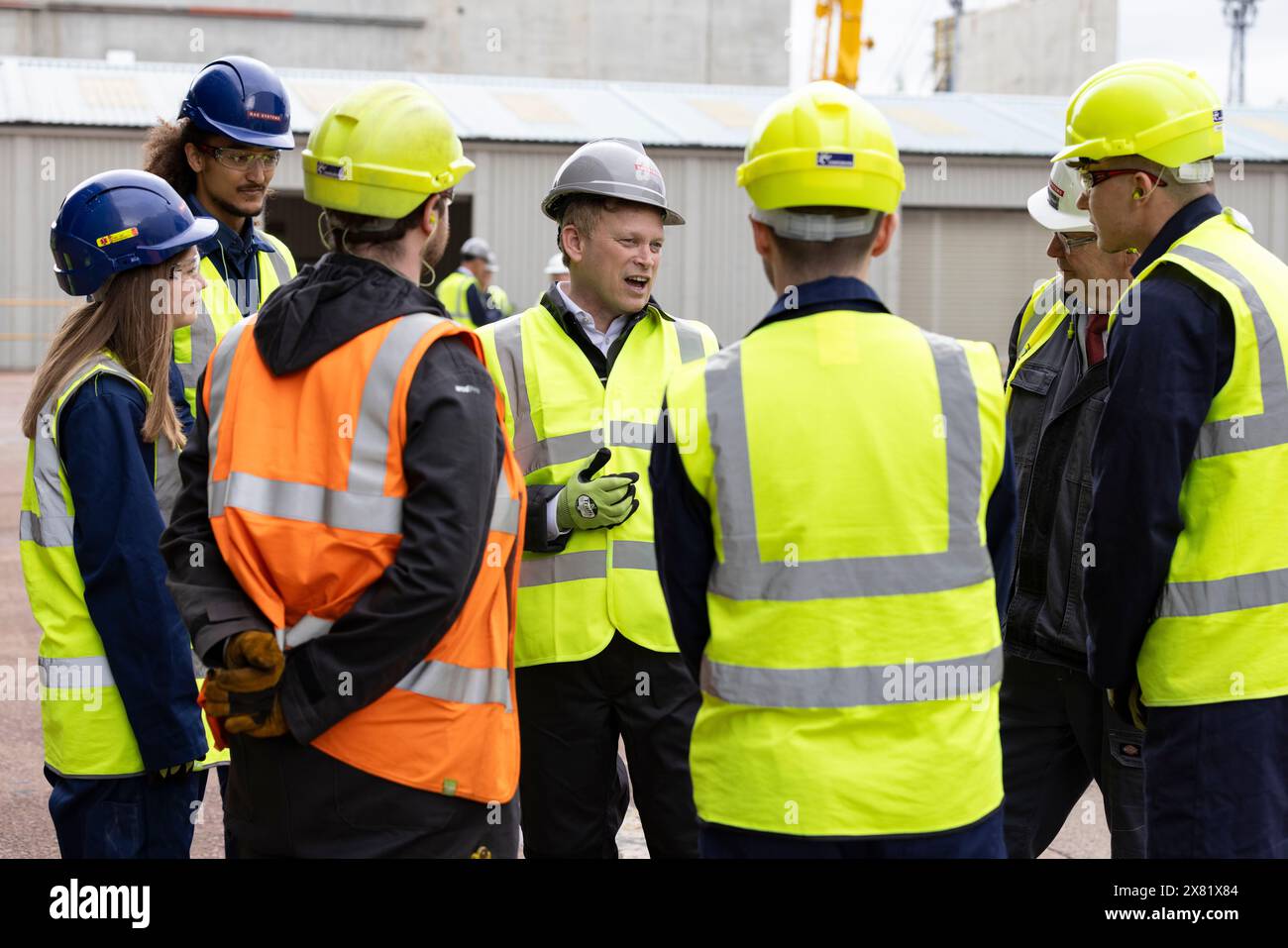 Defence Secretary Grant Shapps visiting BAE Systems in Glasgow, meeting ...