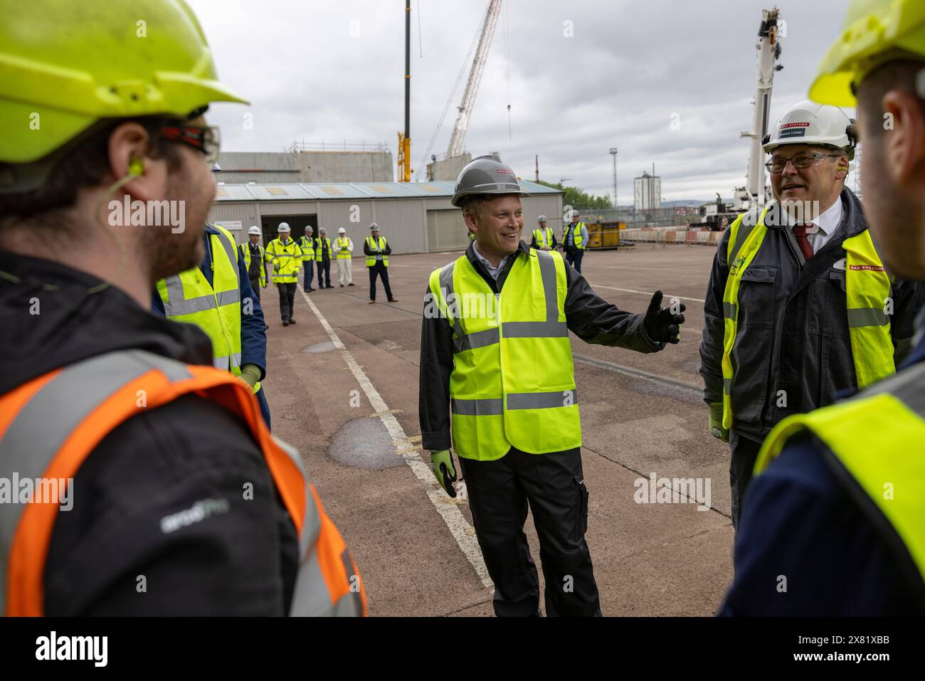 Defence Secretary Grant Shapps visiting BAE Systems in Glasgow, meeting ...