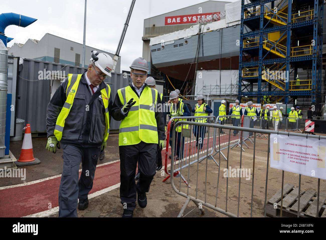 Defence Secretary Grant Shapps visiting BAE Systems in Glasgow, meeting ...