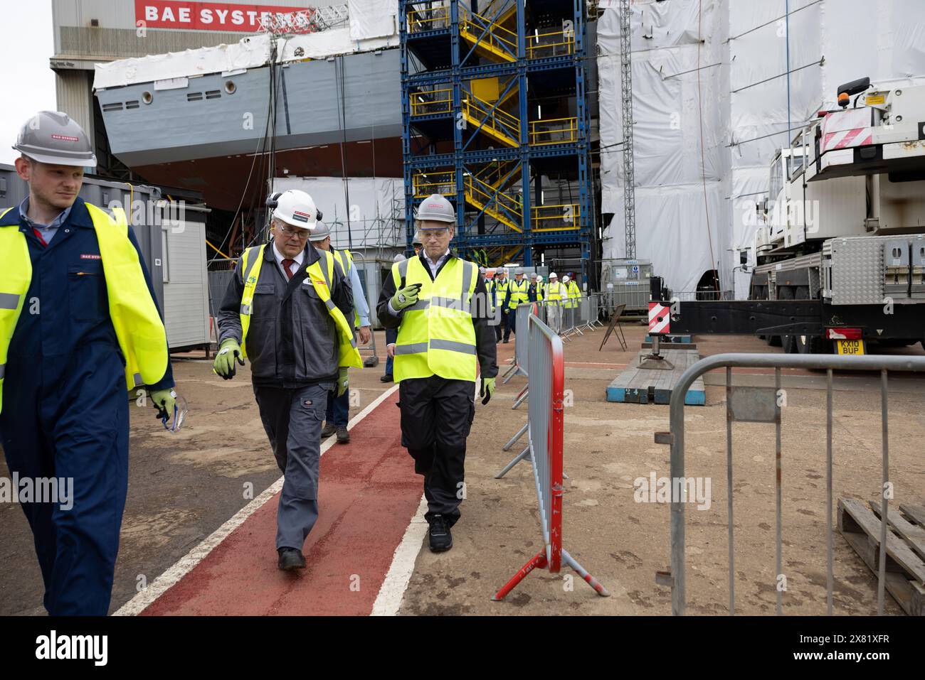 Defence Secretary Grant Shapps visiting BAE Systems in Glasgow, meeting ...