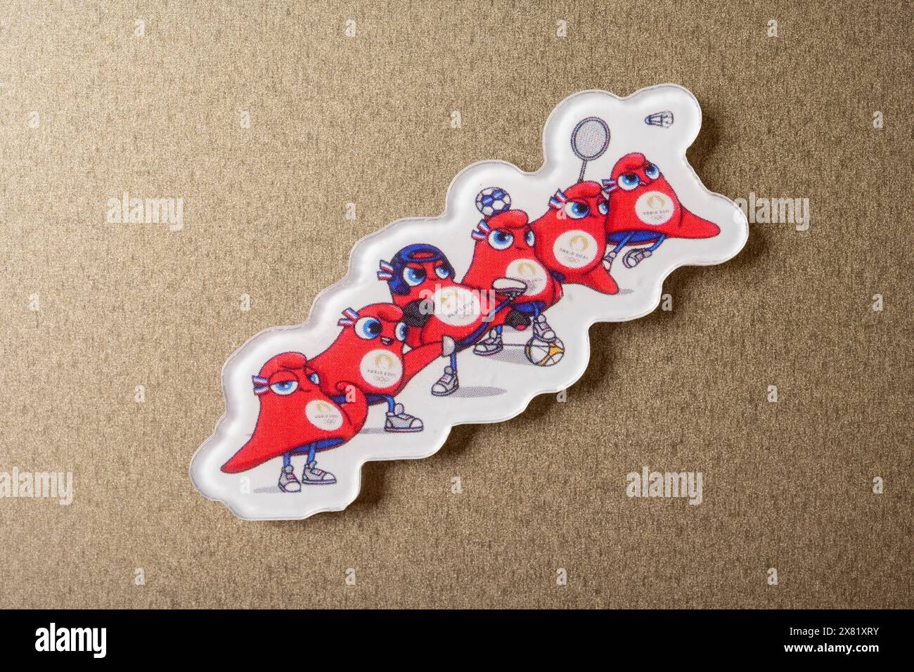 ZHONGSHAN China-April 28 2024: top view refrigerator magnet with 2024 ...