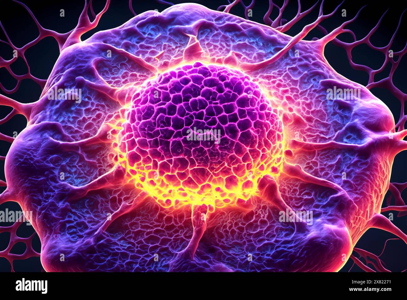 Human Cancer Cell. Vivid Visuals of Cellular Structures Stock Photo - Alamy