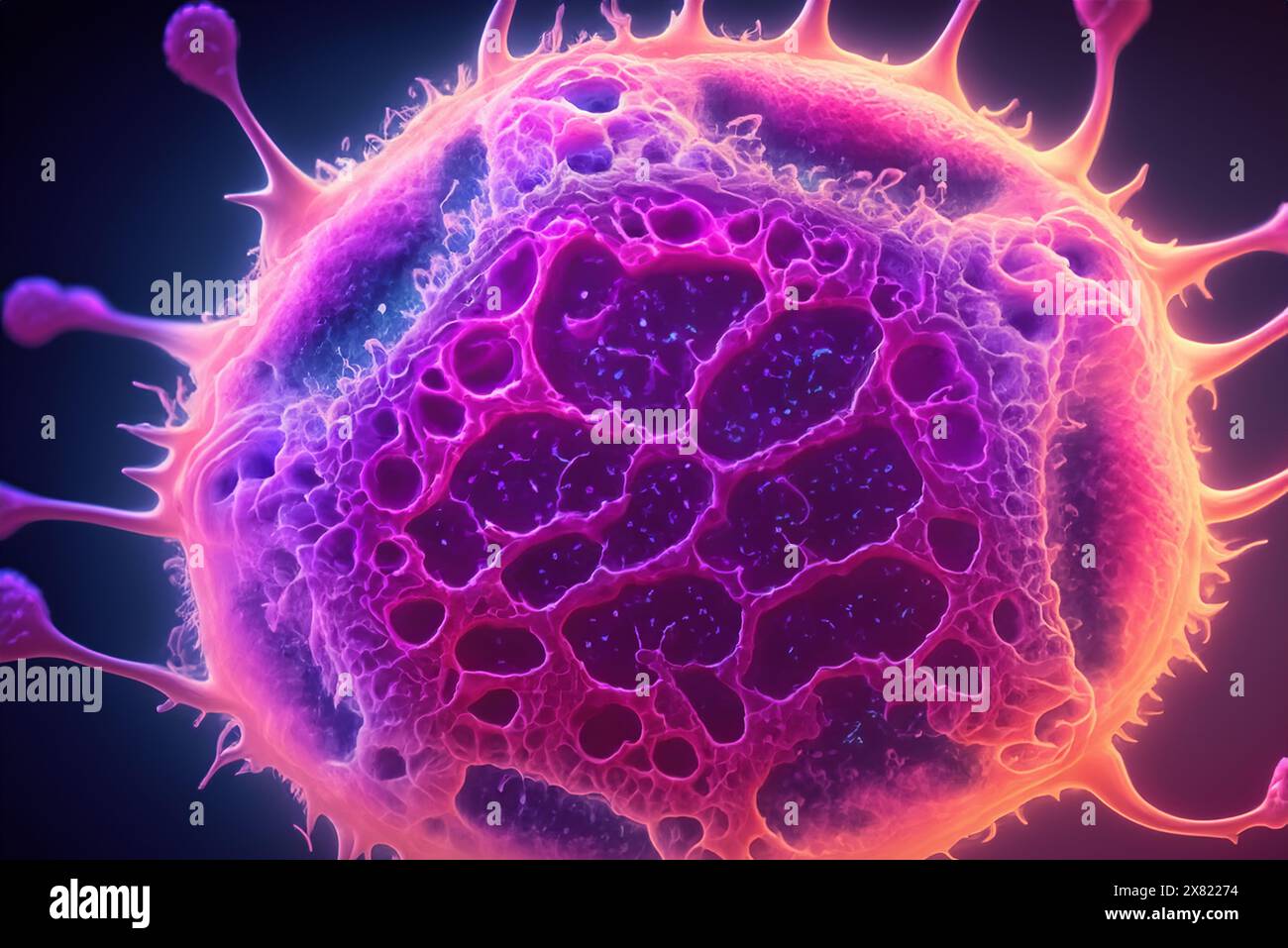 Human Cancer Cell. Vivid Visuals of Cellular Structures Stock Photo - Alamy