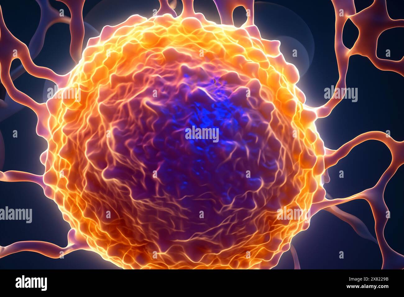 Human Cancer Cell. Vivid Visuals of Cellular Structures Stock Photo - Alamy