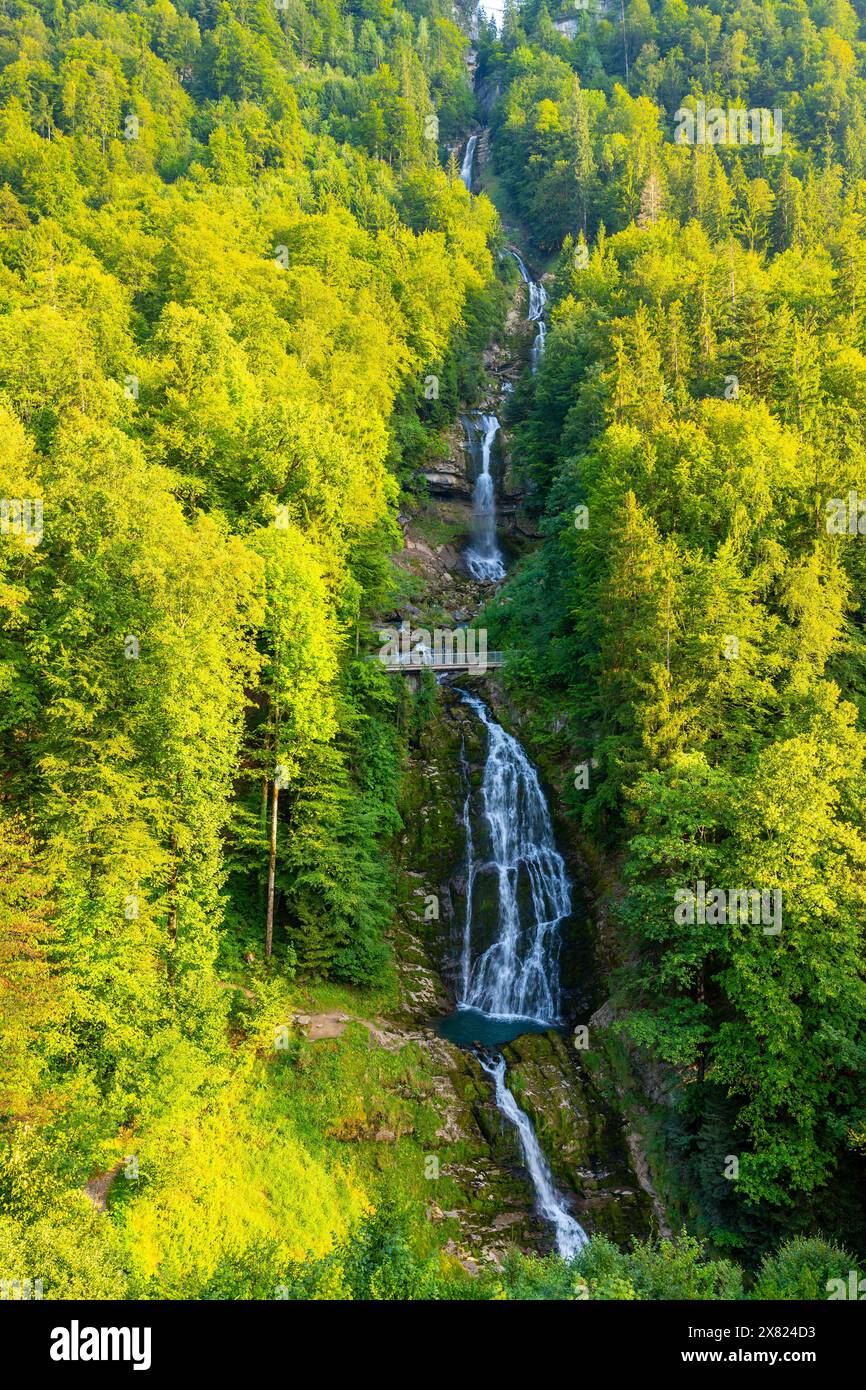 The Giessbach Waterfall on the Mountain Side in Brienz, Bern Canton ...