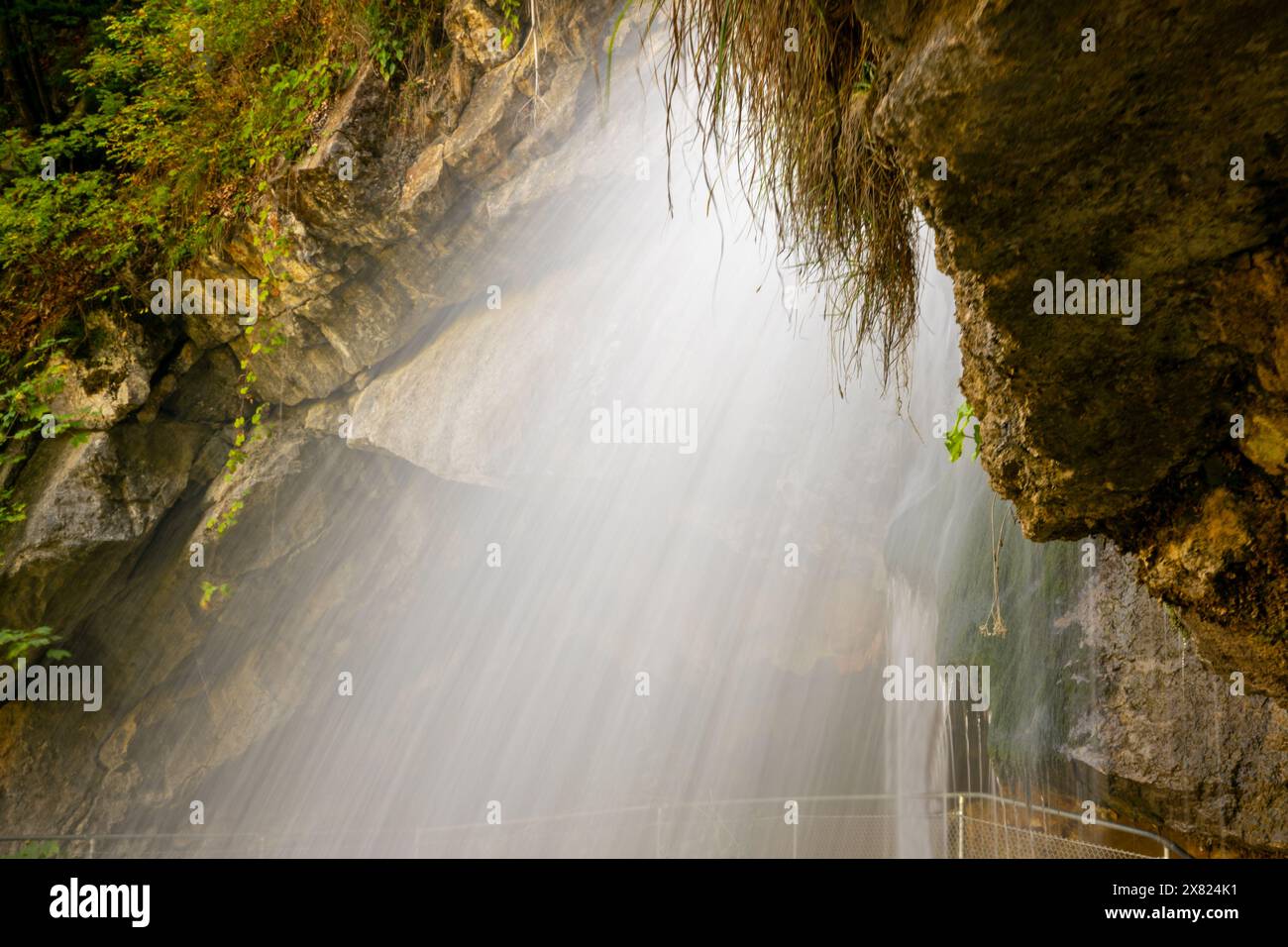 The Giessbach Waterfall on the Mountain Side in Long Exposure in Brienz ...