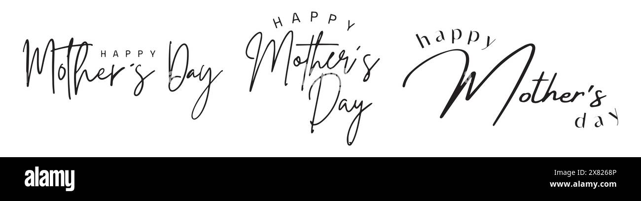 Vector 'Happy Mother's Day' in a collection of assorted fonts. Ideal ...