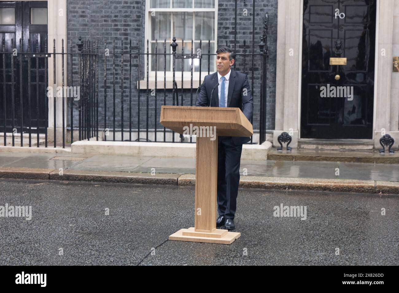 London, UK. 22nd May, 2024. Rishi Sunak, Prime Minister, announces a ...