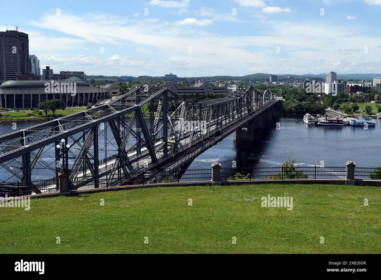 The Royal Alexandra Interprovincial Bridge over Ottawa River, Ottawa ...