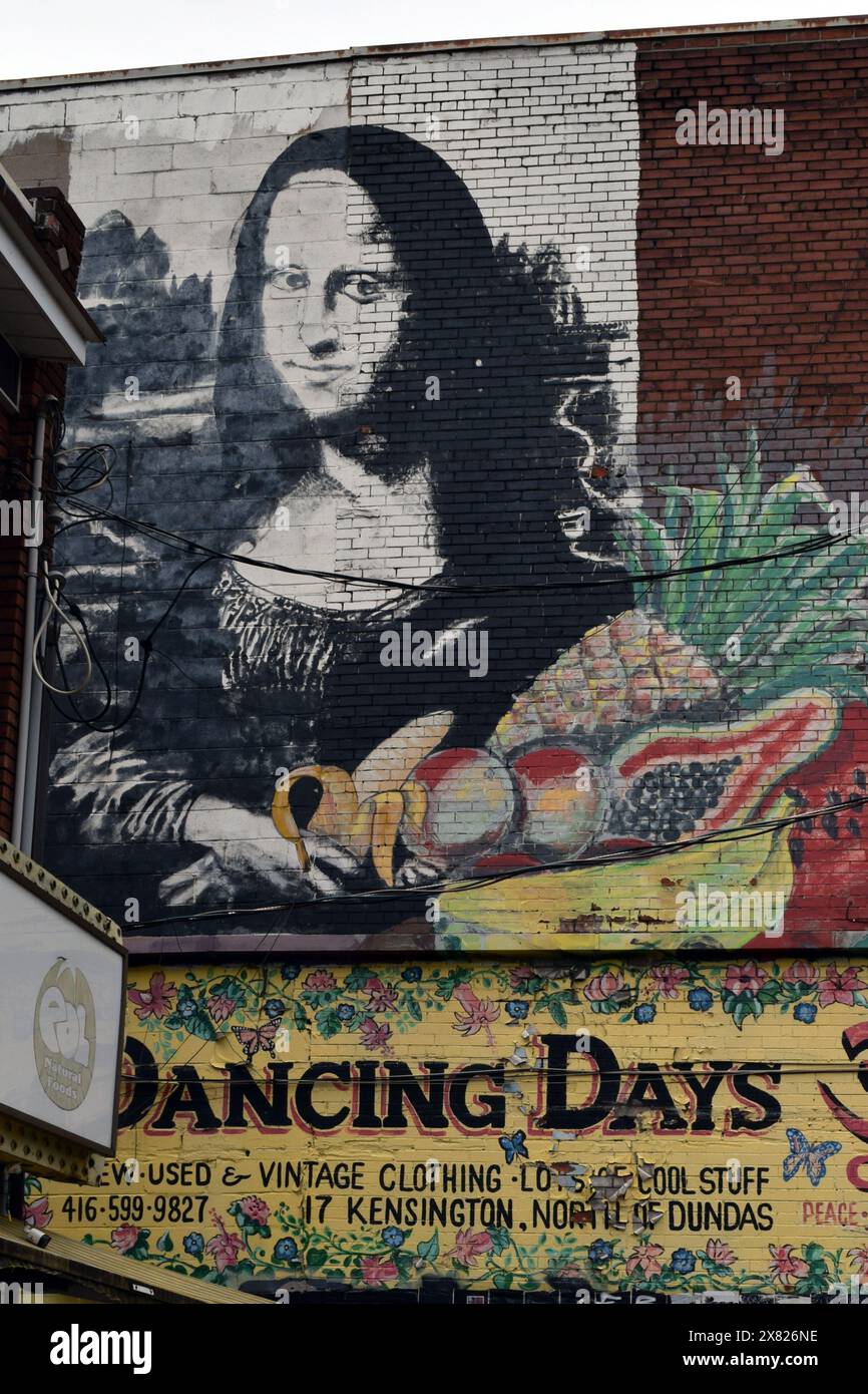 Colourful Painted Wall Mural featuring Mona Lisa, Kensington Market ...
