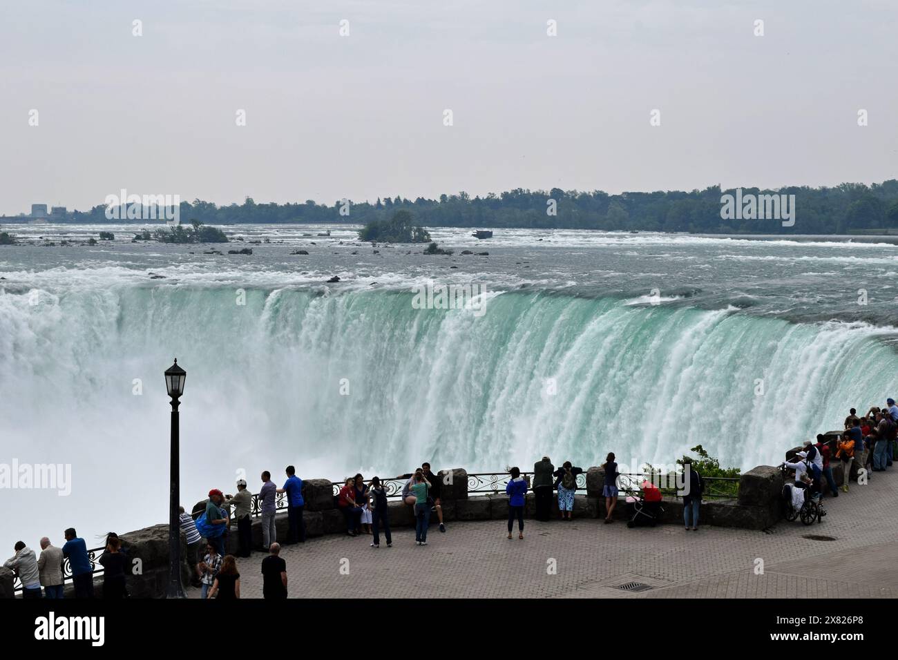 Tourists Viewing Horseshoe Fall, Niagara Falls, Ontario, Canada Stock ...